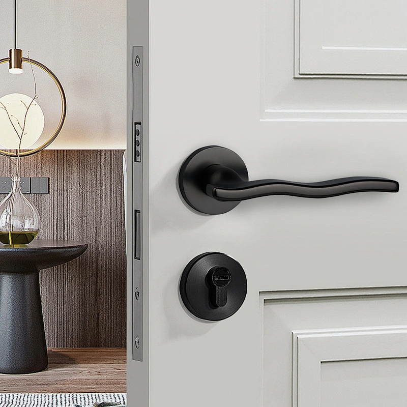 Filta Modern White Zinc Alloy Interior Door Handle Lock Set - entry ...